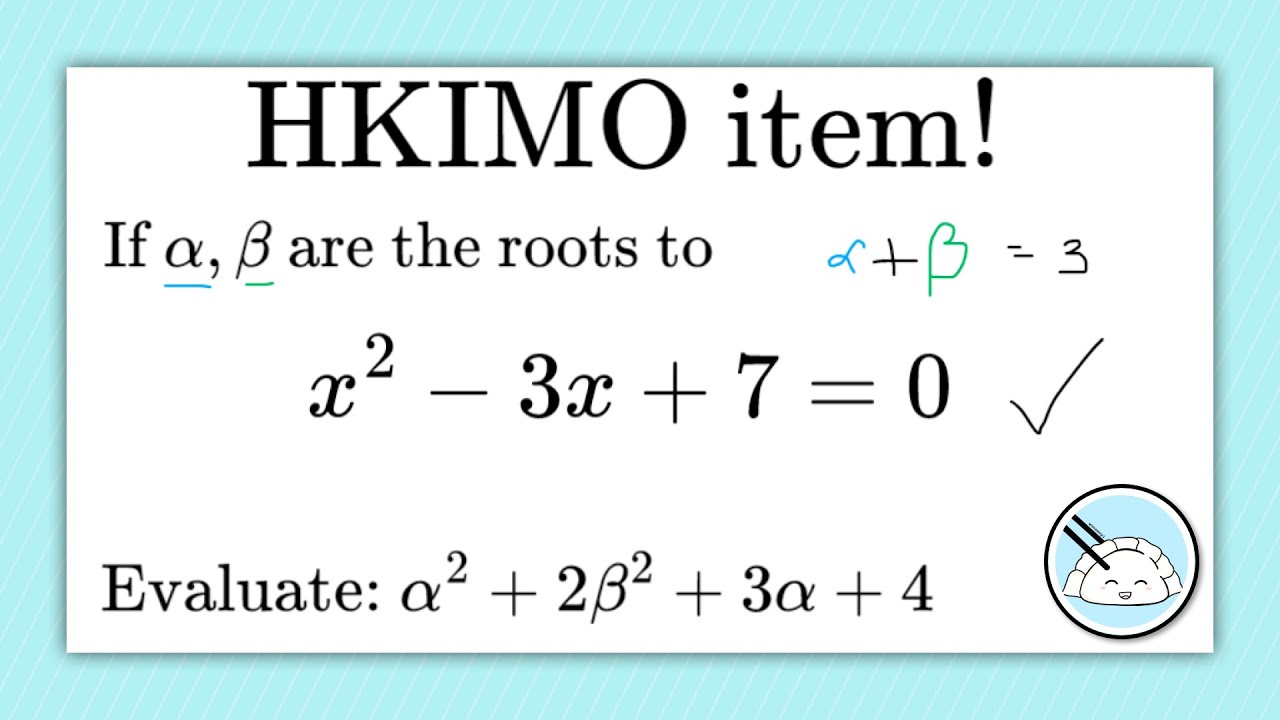[HKIMO] On the Roots of a Quadratic Equation || High School Math - YouTube