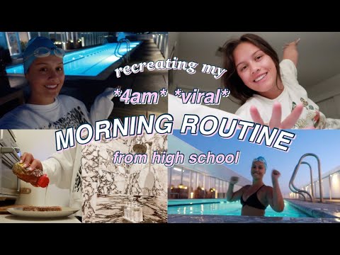 RECREATING MY HIGH SCHOOL *4am* MORNING ROUTINE - YouTube