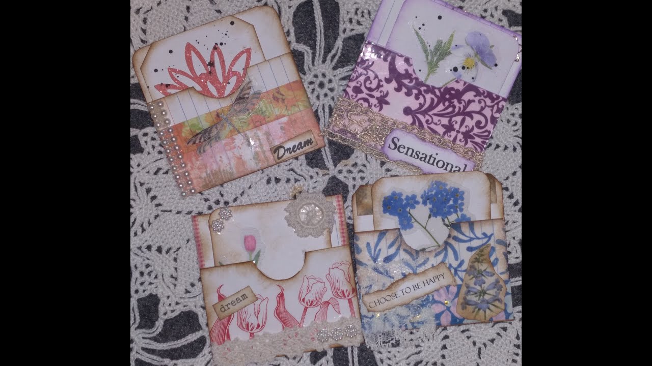 Let's Make Some cute Pockets Using Index Cards - YouTube