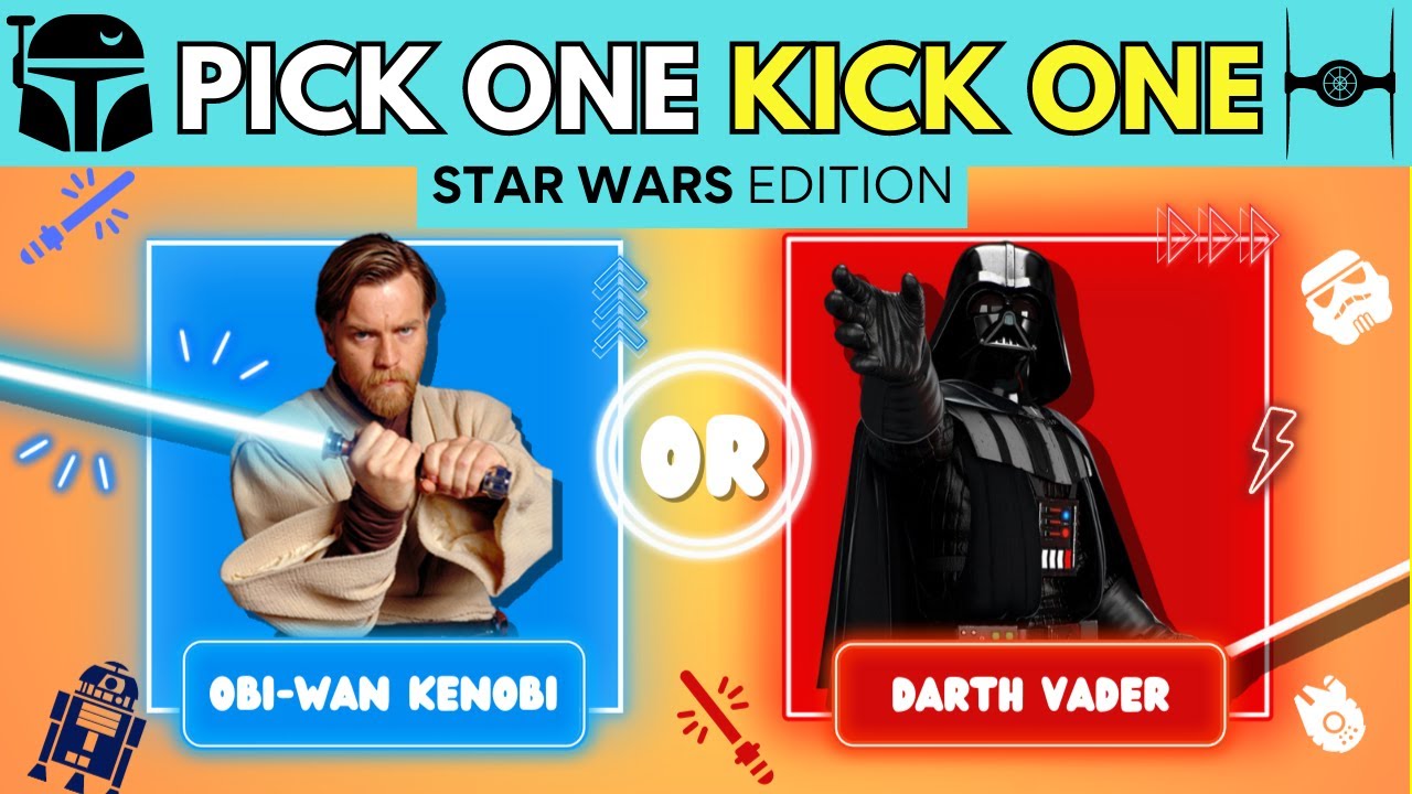 👑 Quiz: Star Wars Pick One Kick One | darth vader, yoda, lightsaber ...