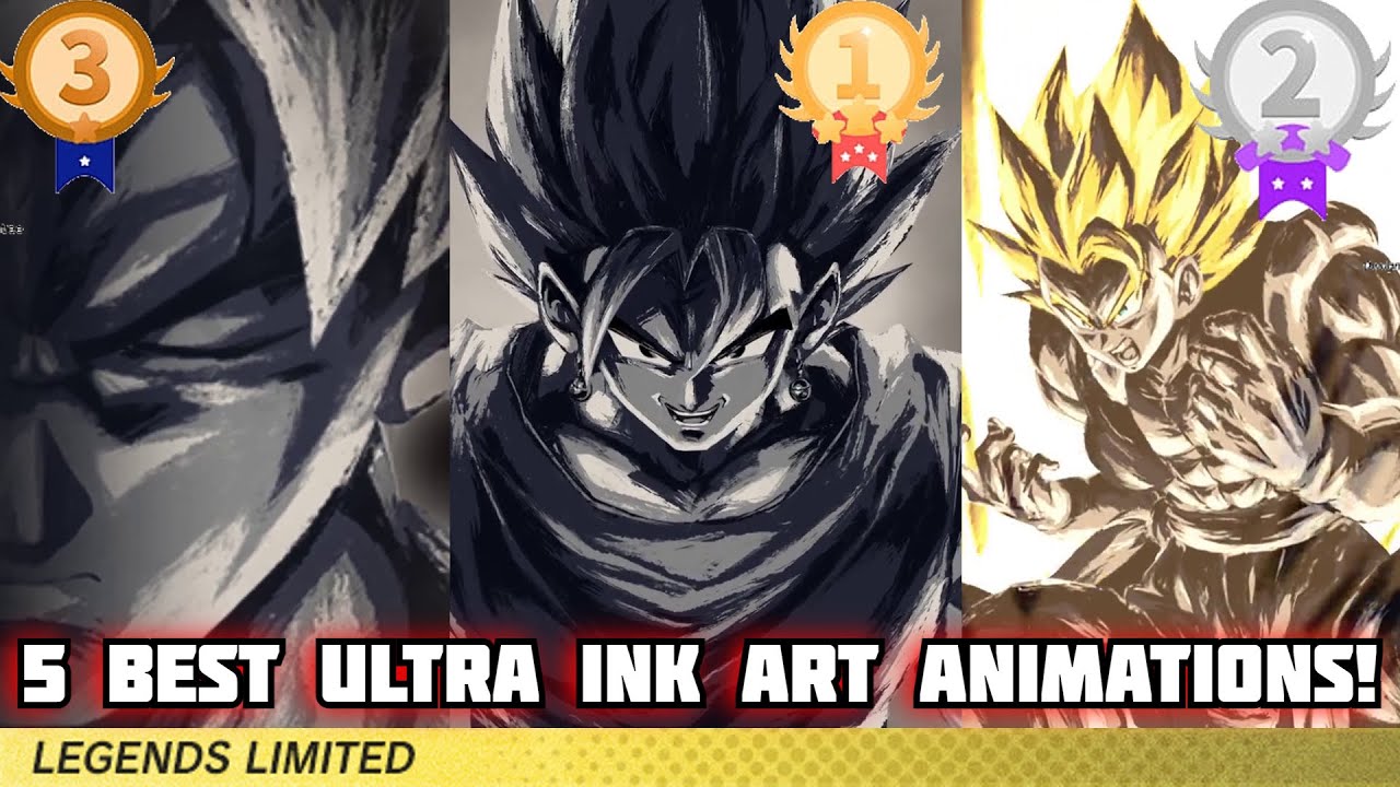 5 Best Ultra Ink Art Animations! ( Dragon Ball Legends ) - YouTube