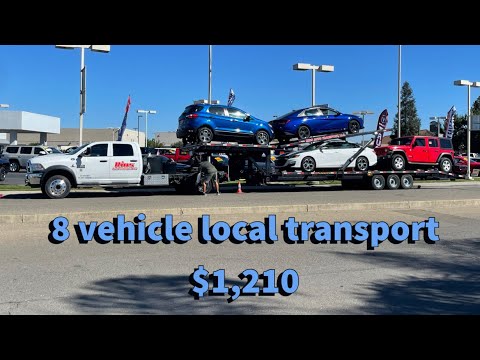 CDL local car hauling day. 33 miles $4.72 a mile per vehicle. - YouTube