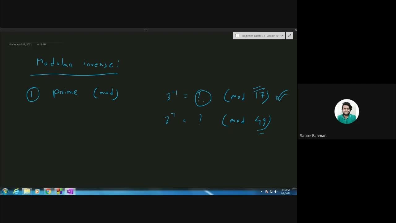 B 10 Modular Inverse and Modular Exponentiation - YouTube