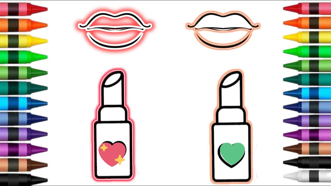 how to draw & colour a lipstick 💄| lipstick drawing | draw a colourful ...