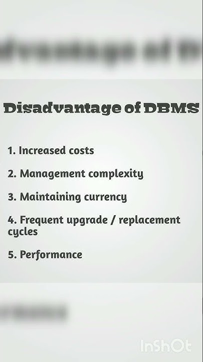 Advantages And Disadvantages Of Dbms Dbms Databasemanagementsystem Computerscience Youtube