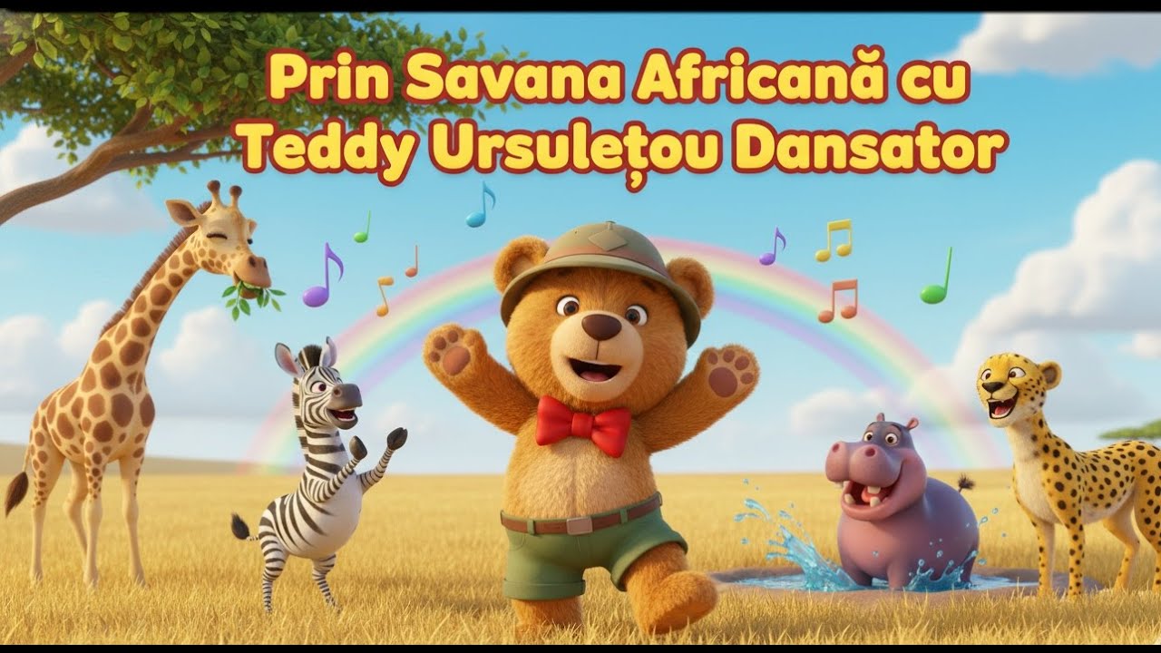 Prin savana africană cu Teddy ursulețul dansator 🧸 | Cântec educativ ...