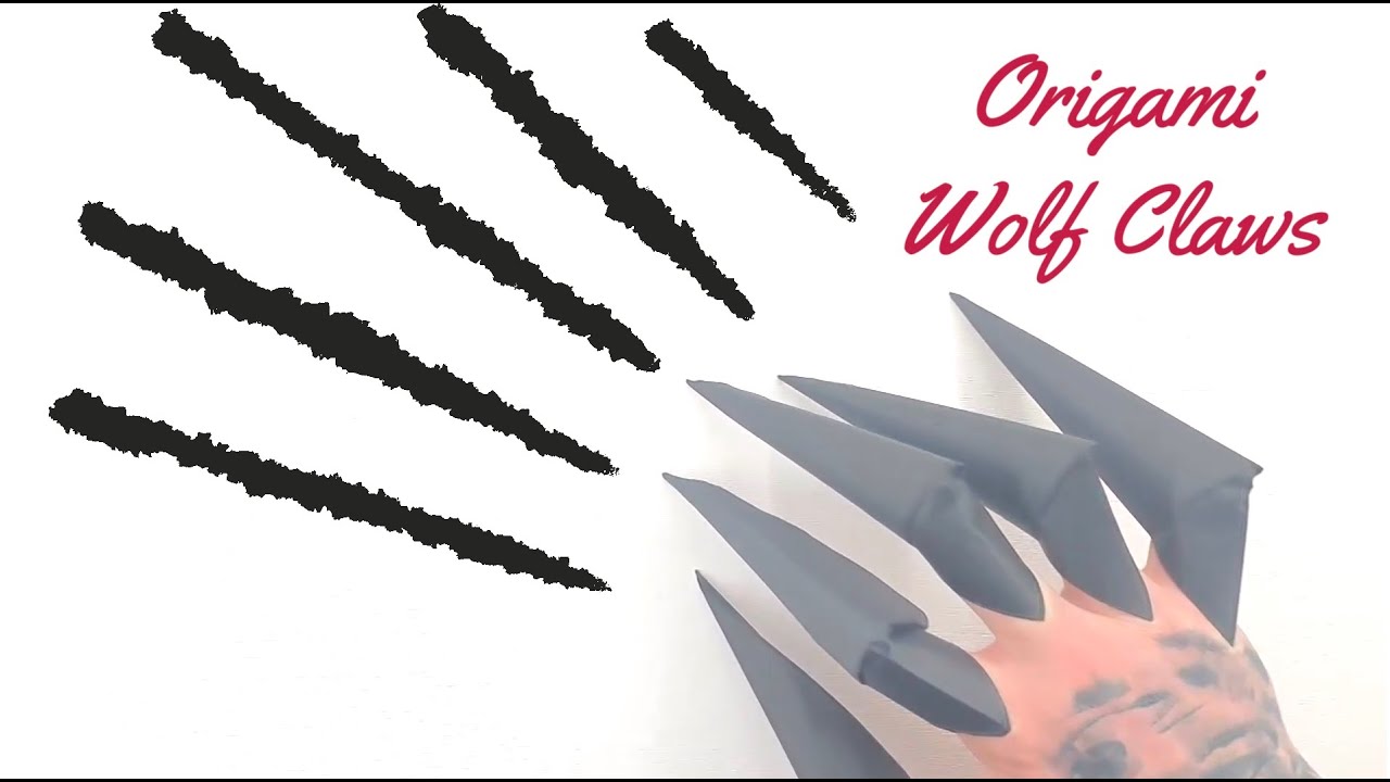 Origami Easy paper wolf claws with Ski - YouTube