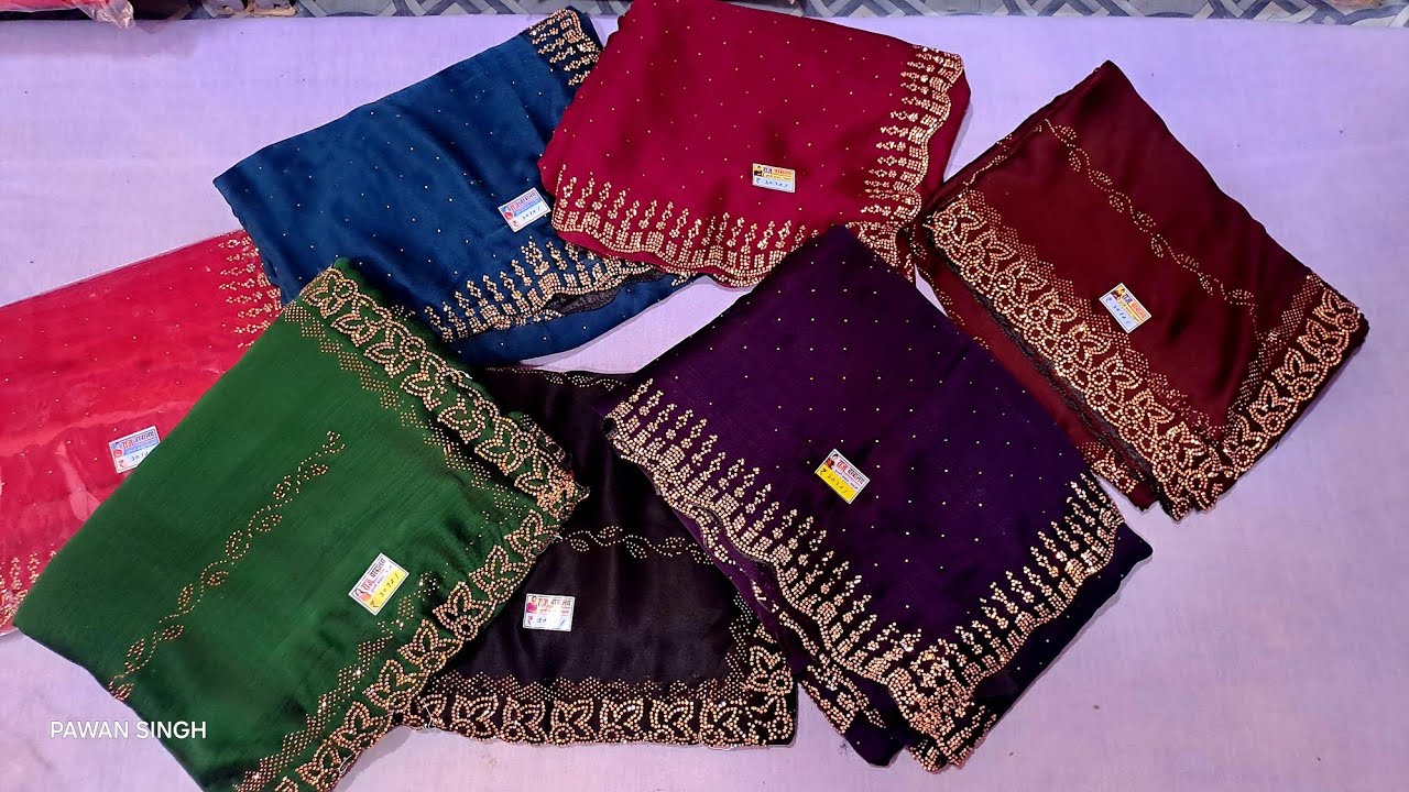 Dimond border wala saree full work ke sath #designersaree #jimmy choo ...