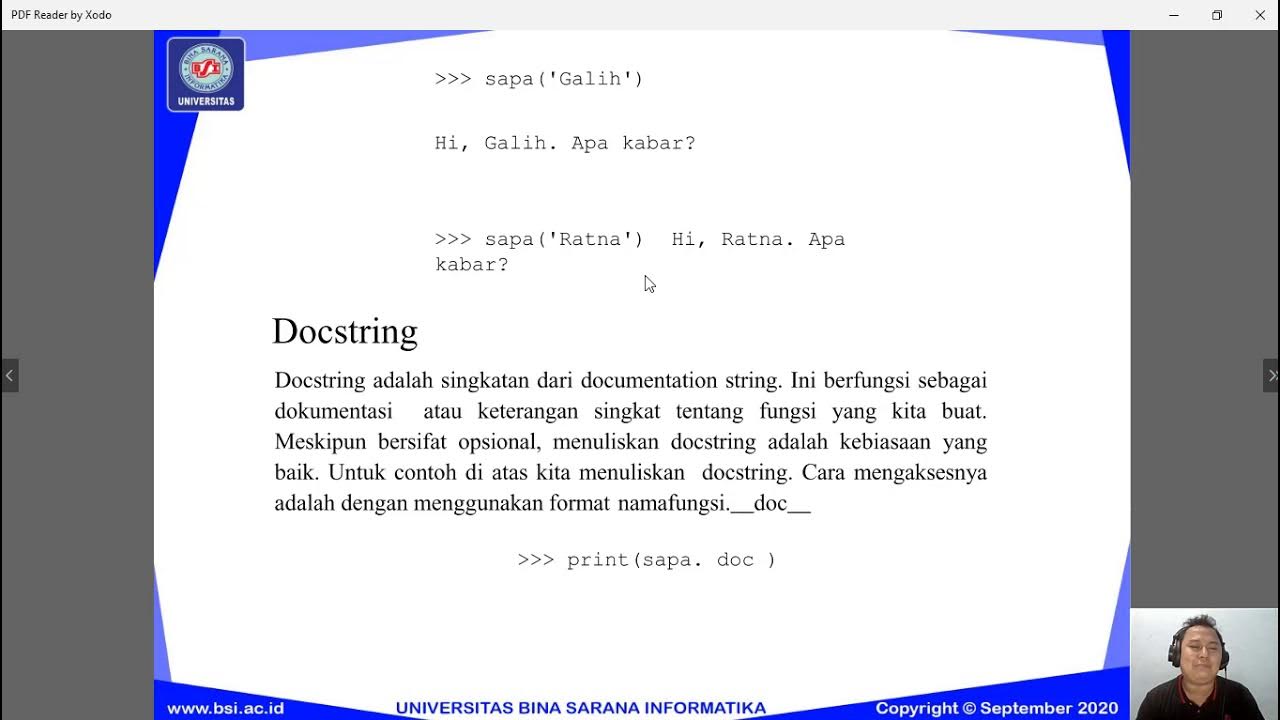 Pertemuan 9 Dasar Pemrograman Python: Fungsi pada python Pt.1 - YouTube