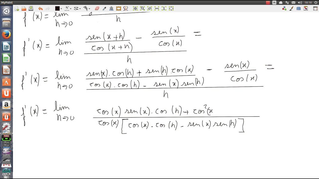 demonstração, derivada da tangente - YouTube