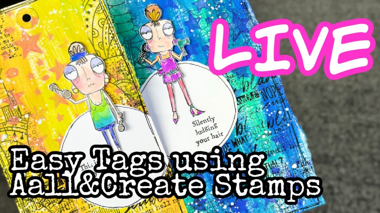Easy Tags using Aall&Create Janet Klein Stamps! - YouTube