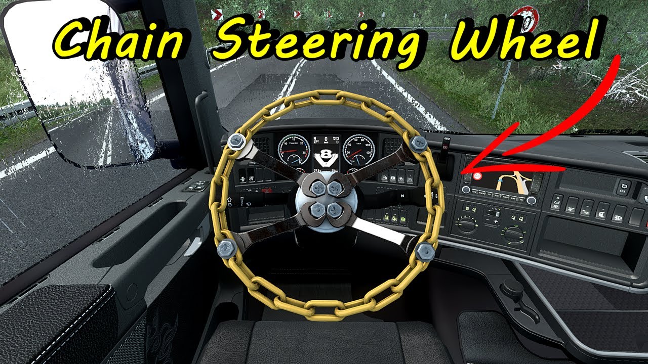 ETS 2 1.43 | Scania V8 Chain-Steering Wheel - YouTube