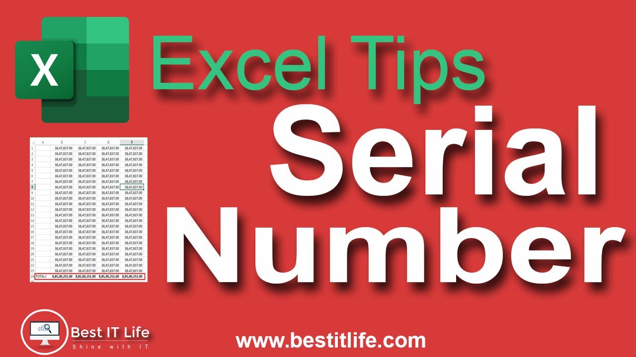 Serial number in Excel | MS Excel Tips and Tricks #MSExcel Tutorial ...