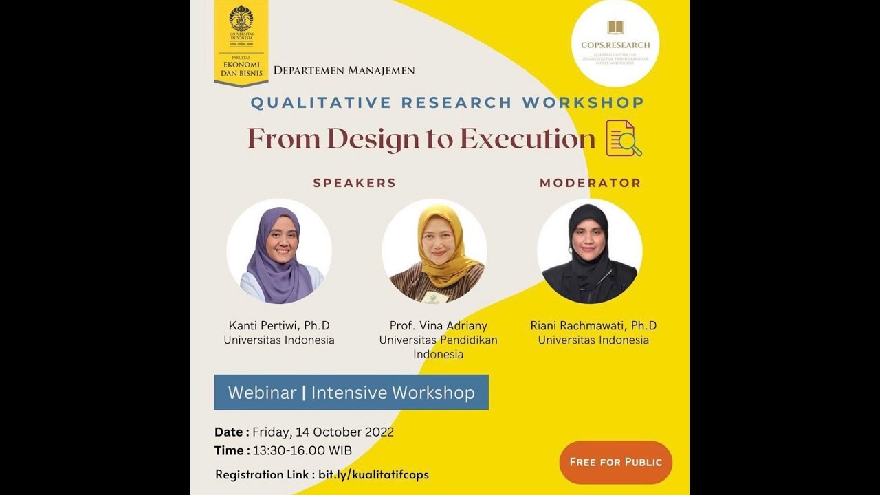 Qualitative Research Workshop: From Design to Execution - YouTube