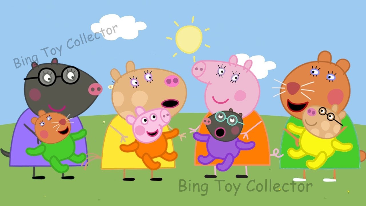 Peppa Pig Mummy And Babies Funny Cartoons for Children Learn Colors ...