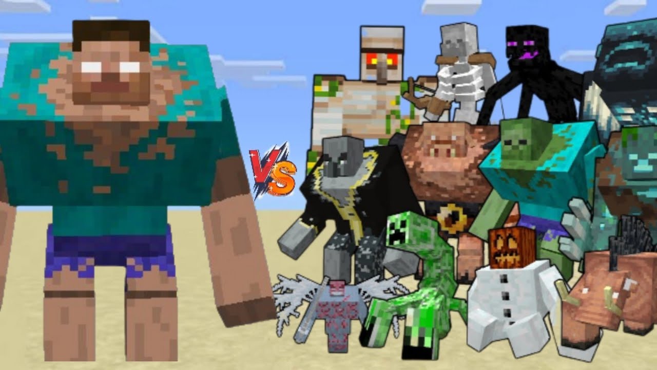 Mutant herobrine vs mutant creatures in Minecraft - Epic mob battle ...