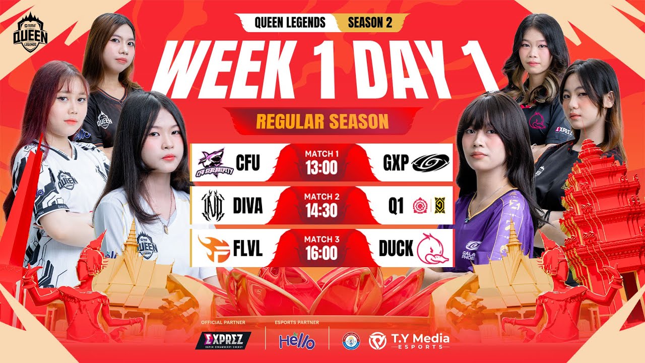🔴 LIVE | Queen Legends S2 | Regular Season - W1D1 : CFU vs GXP, DIVA vs ...