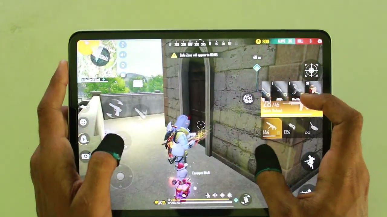 ipad pro mi chip free fire handcam gameplay - YouTube
