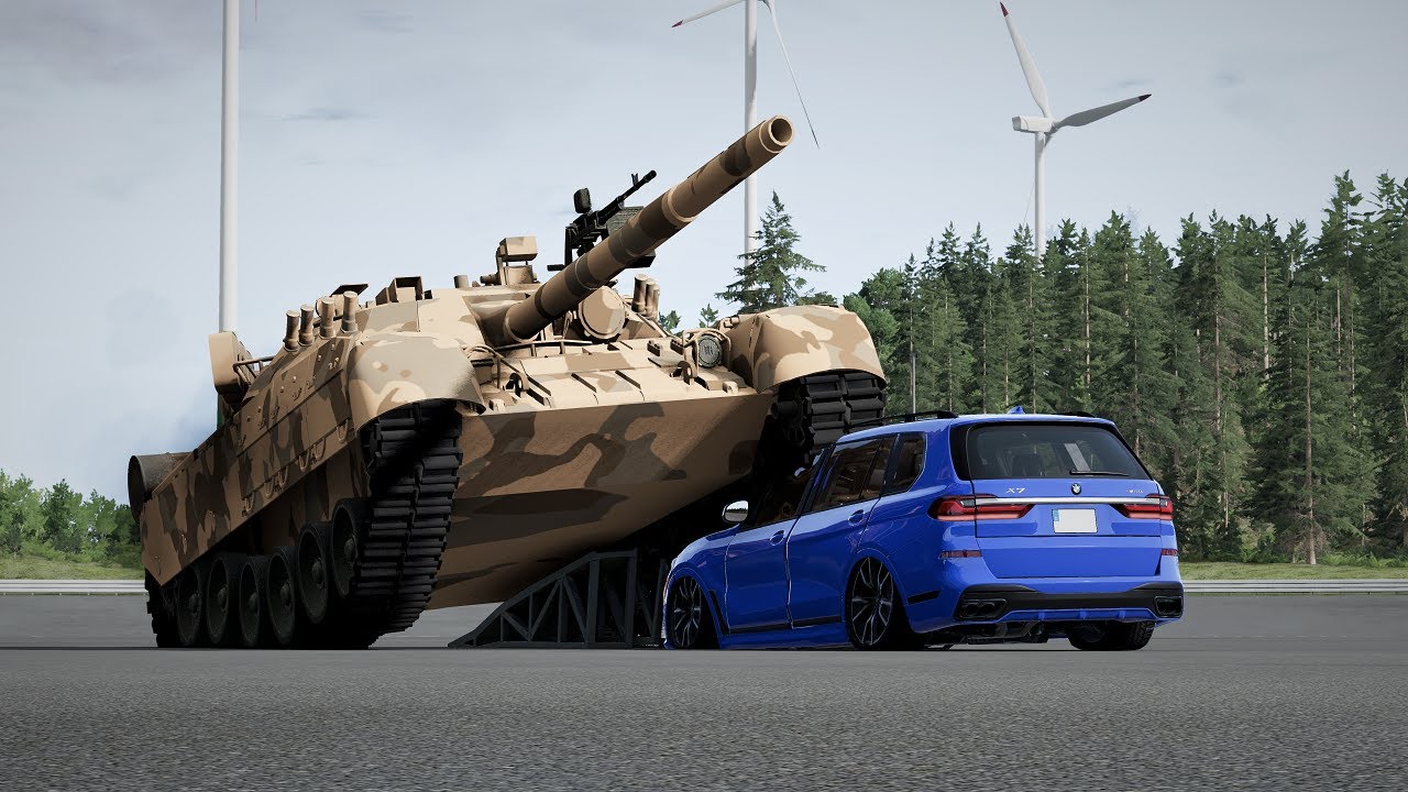 BMW X7 VS Military Tank - BeamNG.Drive - YouTube