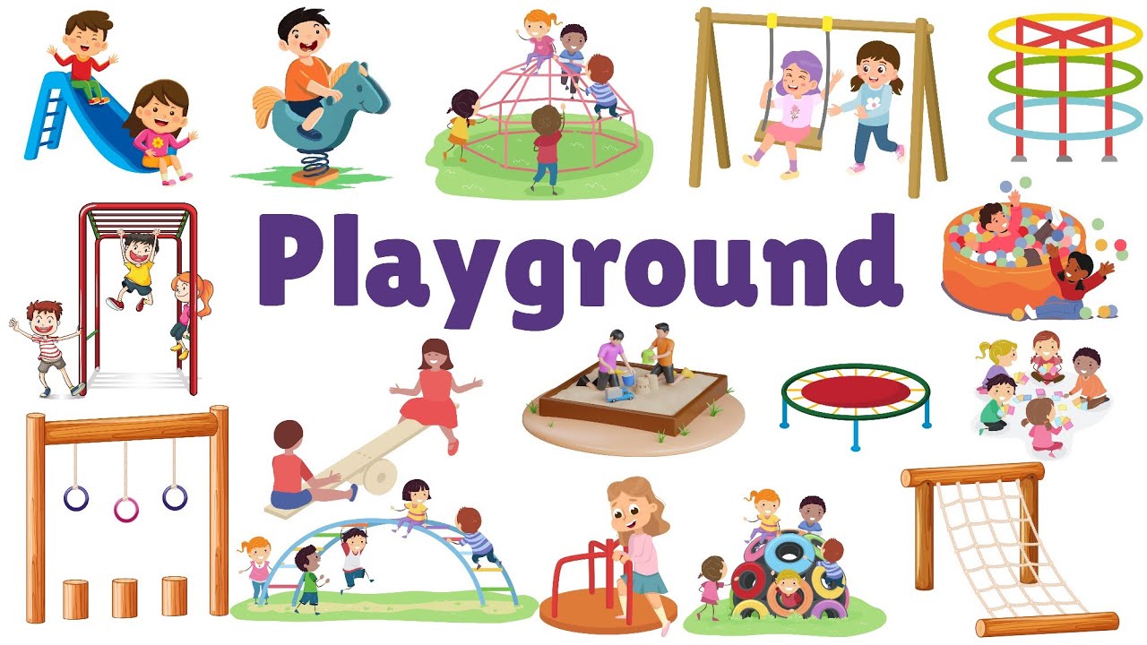 Playground Vocabulary | Playground Items | Outdoor Games | Easy English ...