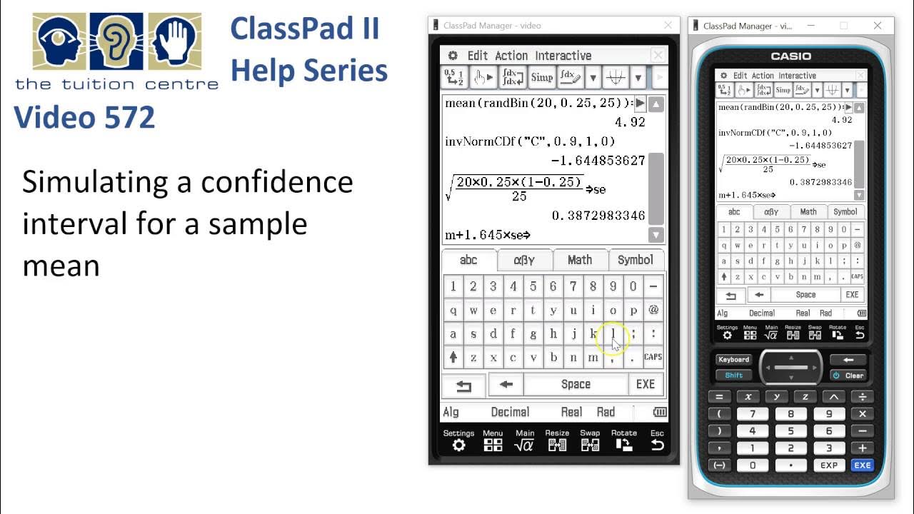ClassPad Help 572 - Simulating Confidence Interval Sample Proportion - YouTube