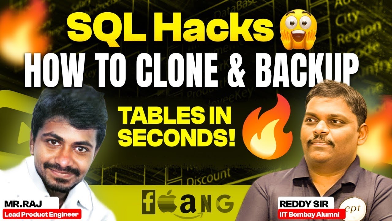 How to take the Backup of Database Table? | Free Interview Preparation for FAANG |SQL Interview ...