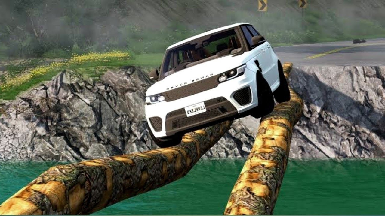 Car vs Impossible Log Bridge Challenge in BeamNG Drive - BeamNG Crown ...