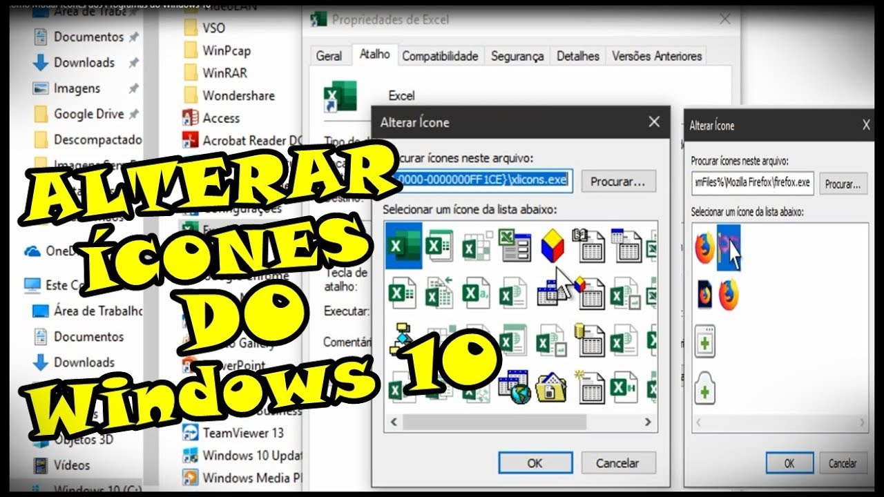 Como Mudar Ícones dos Programas do Windows 10 - YouTube