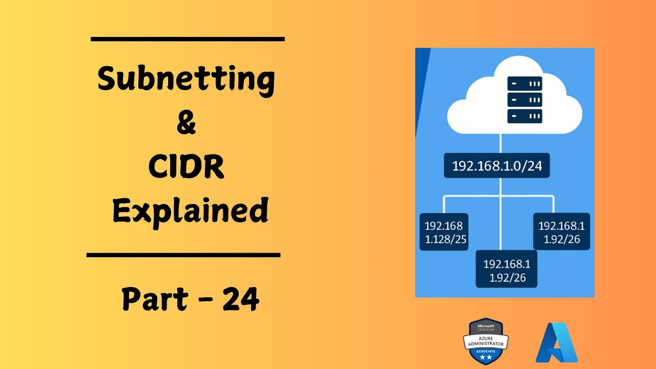 Azure Administrator (AZ-104) Part 24 | Understanding Subnetting & CIDR ...