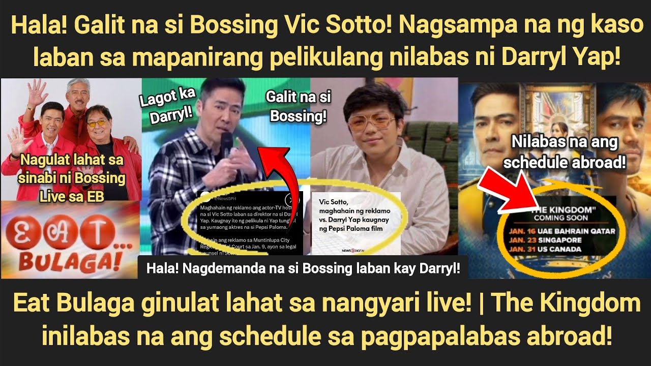 Bossing Vic Sotto galit na! Dinemanda na si Darryl Yap! | Eat Bulaga ...