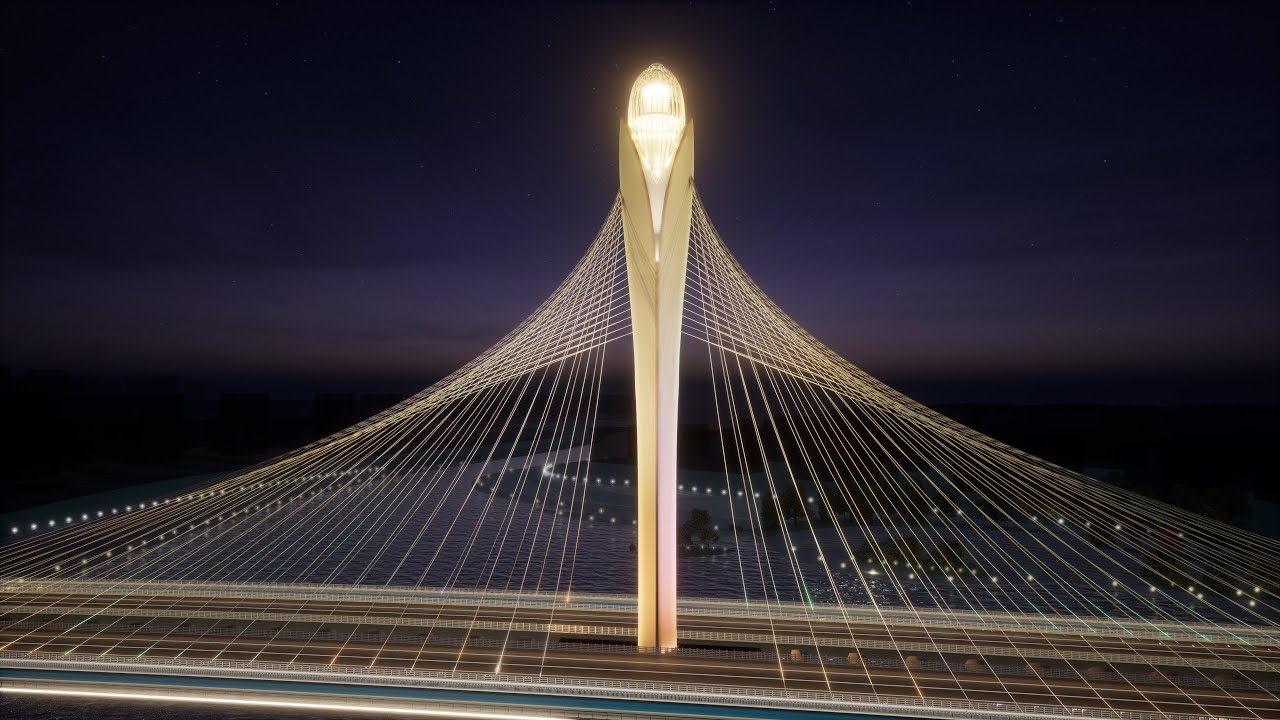 Lighting effects for Yulan Bridge with Unreal Engine 5 DMX - YouTube