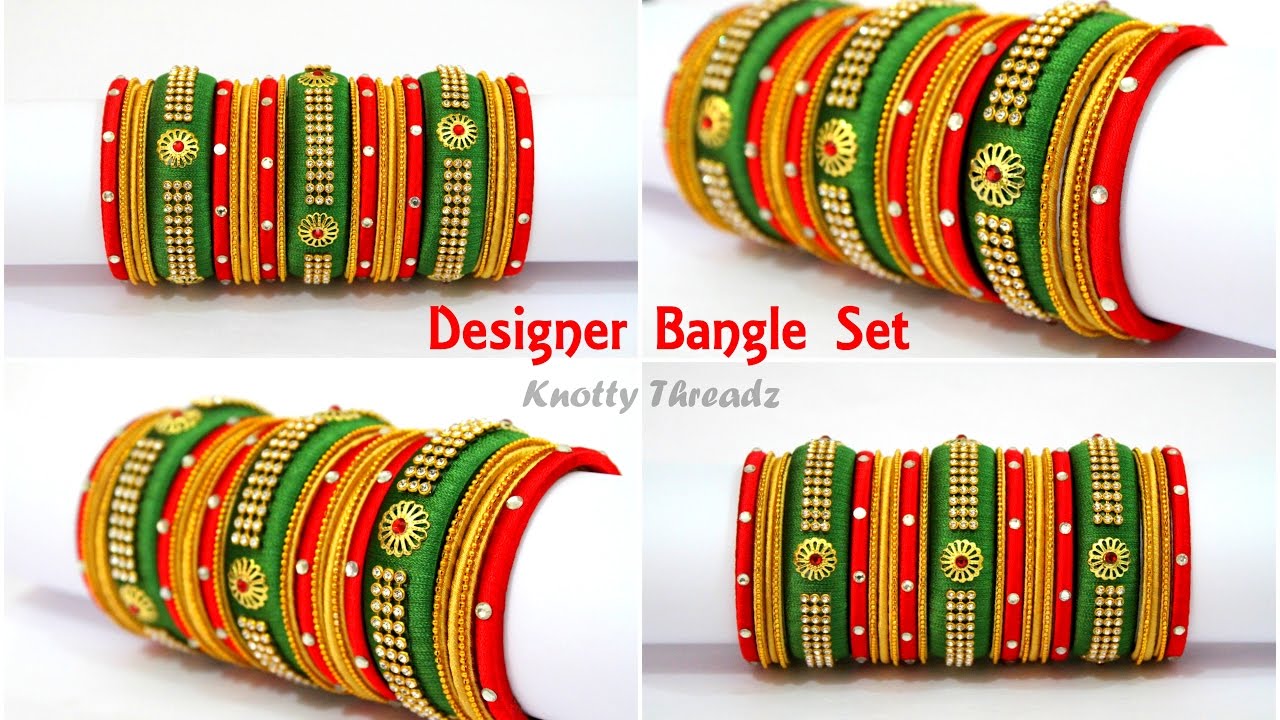 How to make Designer Silk Thread Bangle Set | Chuda | Knotty Threadz ...