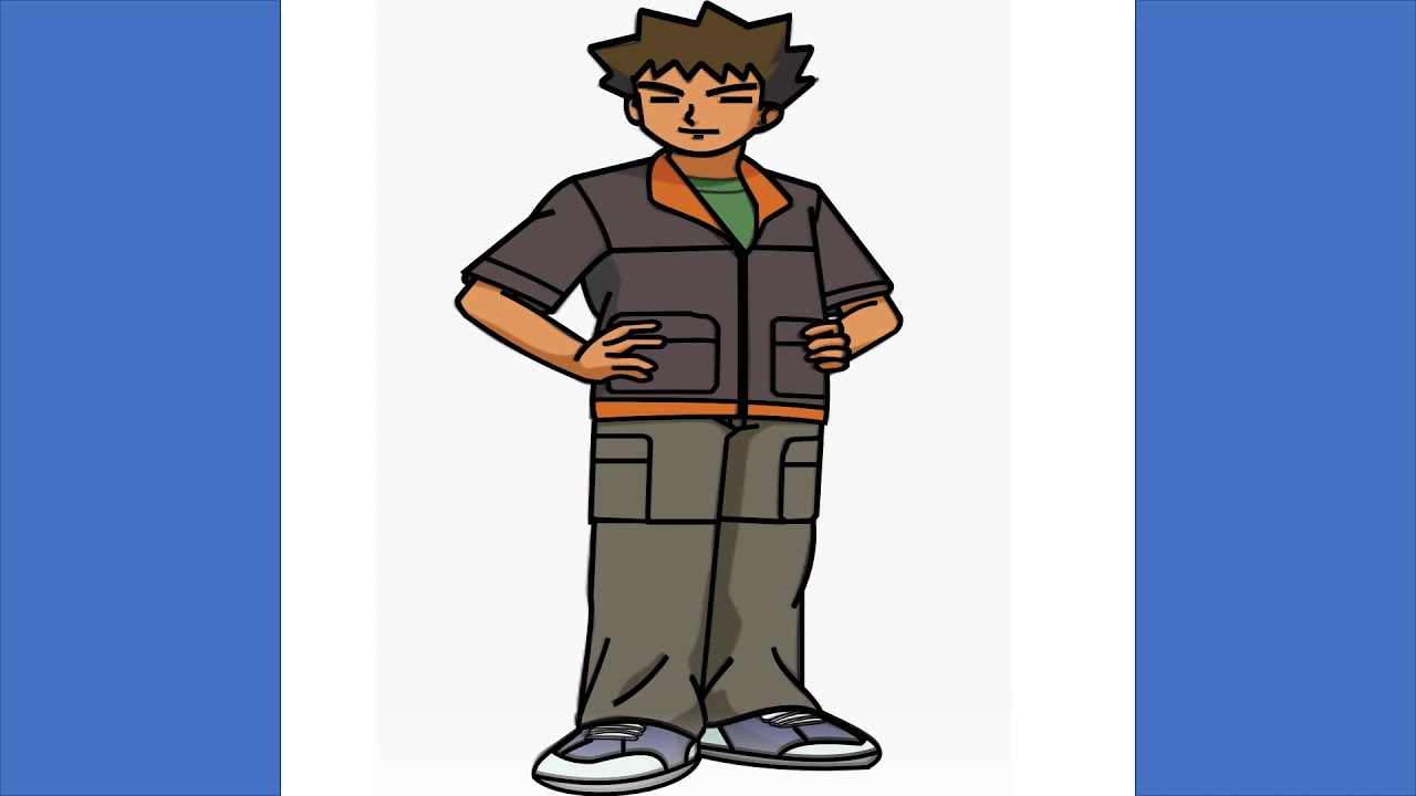 Easy drawing How to draw brock from pokemon - YouTube