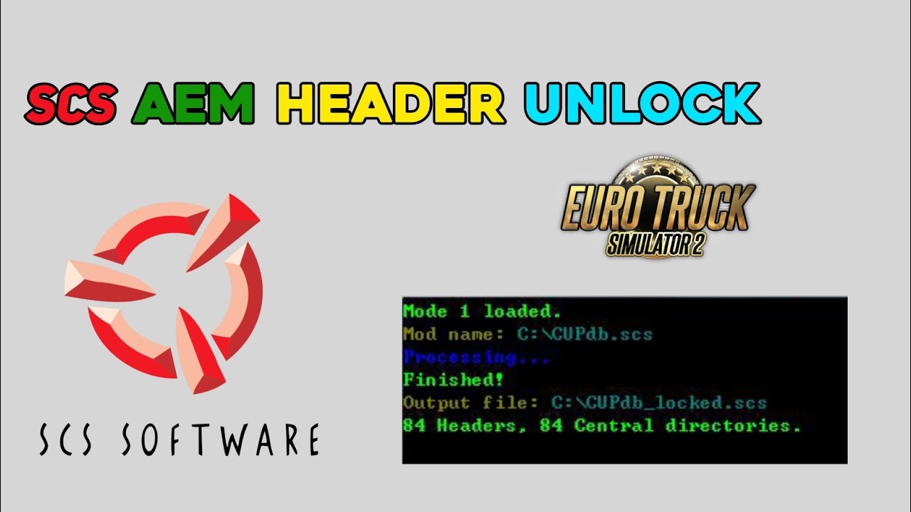 How to unlock SCS mod file AEM header. D.A.R.T Error Fix. - YouTube