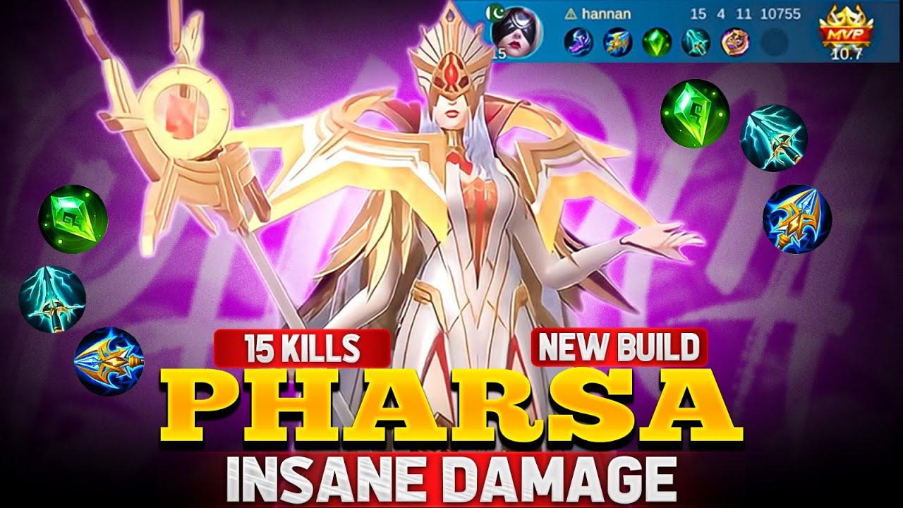 Insane Damage!! Pharsa Gameplay With New Build | Pharsa Best Build 2024 ...