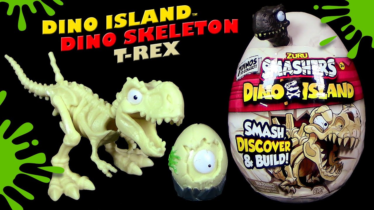 Zuru Smashers ™ Dino Island - T-Rex Skelett / Slime / Stickers ...