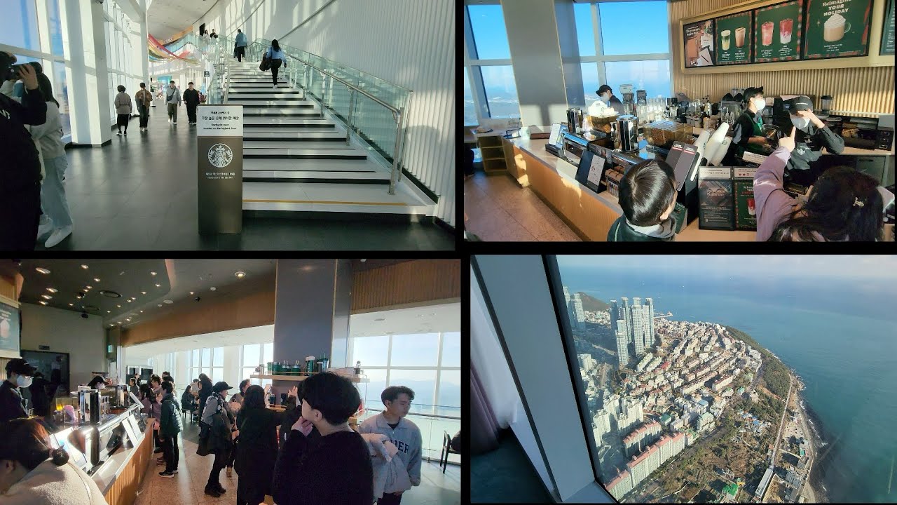 Highest Starbucks store in the world / Busan X the Sky / Haeundae LCT ...