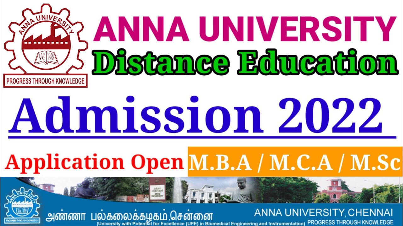 Anna University Distance Education|Admission 2022 Application Open|MBA ...