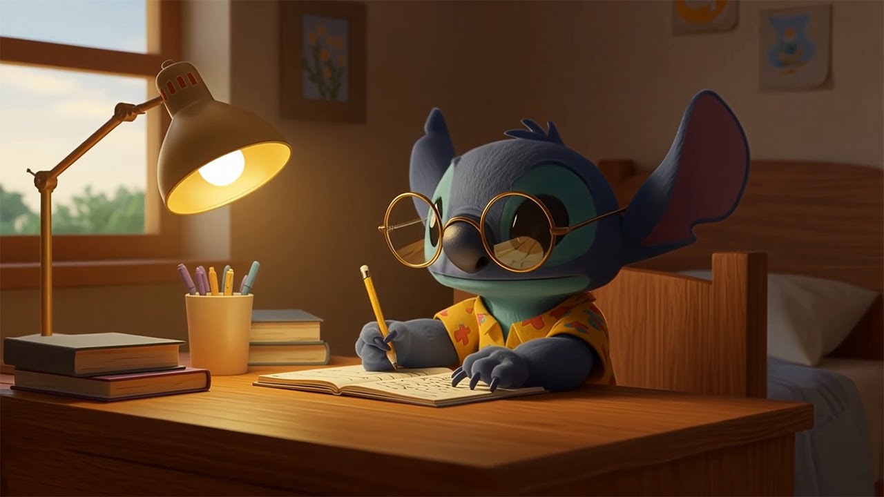 Sunny Morning Stitch Lofi 🌤️ Relaxing Lofi Chill music 🎧 📚Perfect for ...