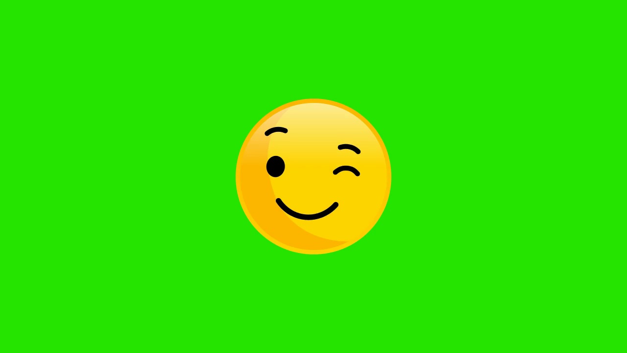winking smile face free green screen - YouTube