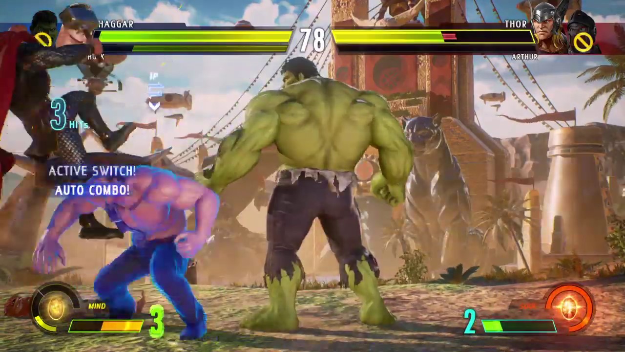 MARVEL VS. CAPCOM: INFINITE - Haggar & Hulk VS Arthur & Thor - YouTube