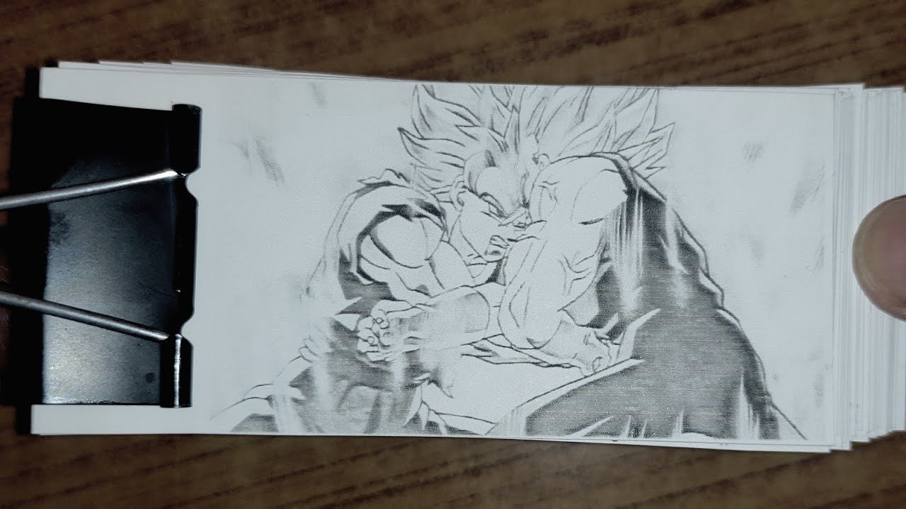 SSJ2 Goku Vs SSJ2 Majin Vegeta Flipbook | Dragon Ball Z Flip book - YouTube