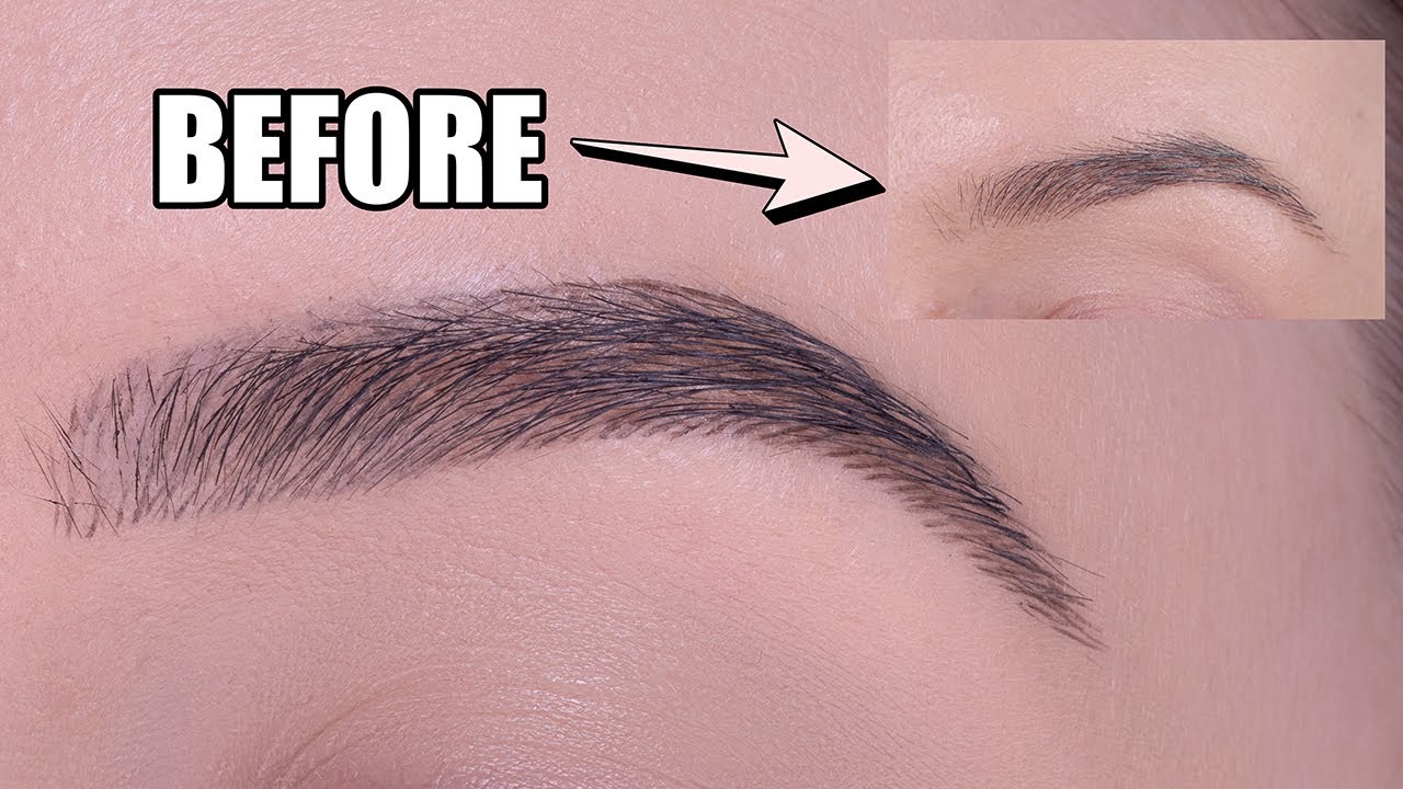 How To Get FULL Natural Looking Eye Brows - YouTube