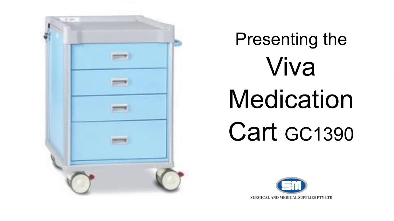 Viva Medication Cart GC1390 - YouTube