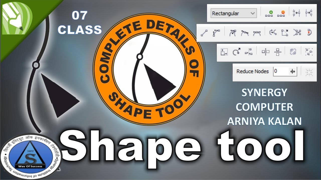 Shape Tool With all Option |Freehand pick tool, free transform |class ...