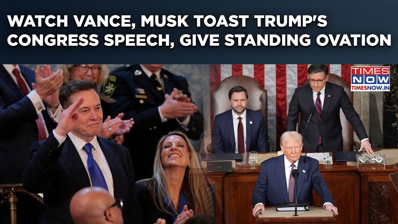 Watch US VP Vance, Musk Toast Trump's Congress Speech, Give Standing ...