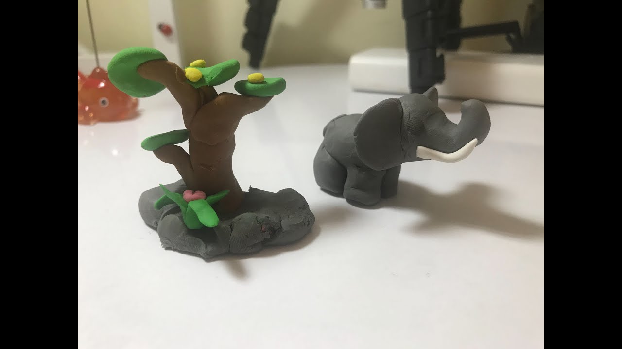 How to make an elephant step by step | Cách nặn chú voi con bằng đất ...