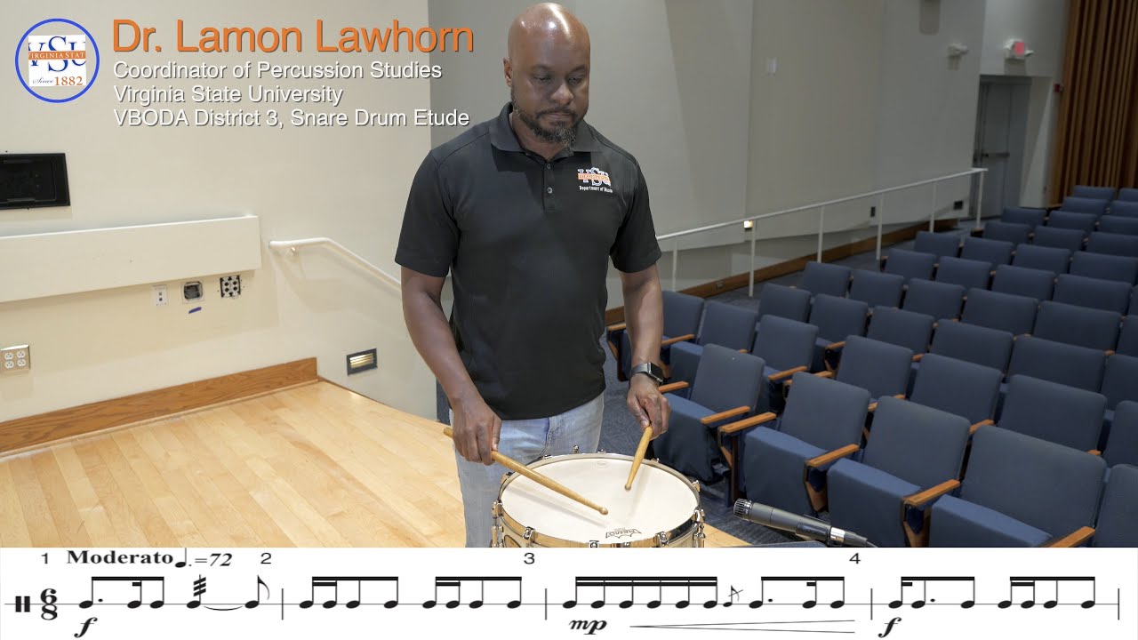 2024 VBODA District 3 Snare Drum Etude. Dr. Lamon Lawhorn - YouTube