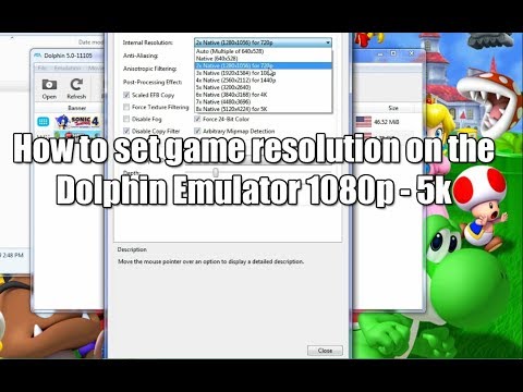 How to set game resolution on the Dolphin Emulator 1080p - 5k - YouTube