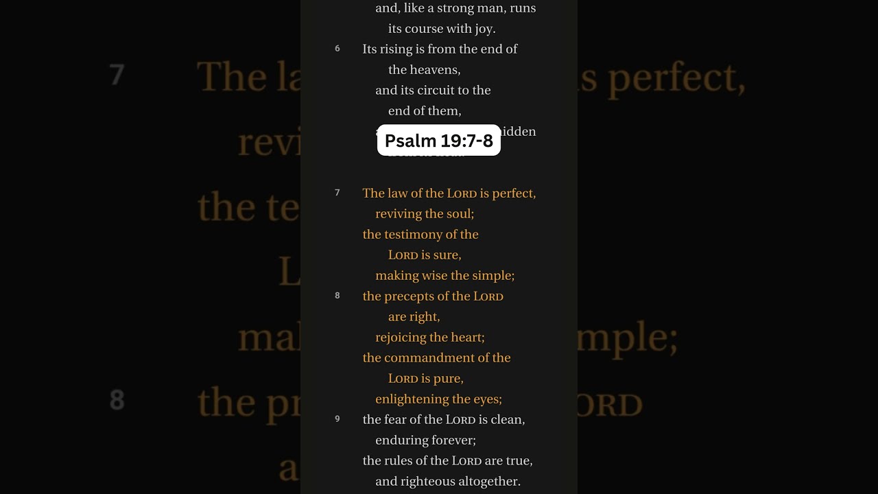 Psalm 19 7 8 BIBLE MEMORY YouTube Psalm 19 7 8 BIBLE MEMORY YouTube